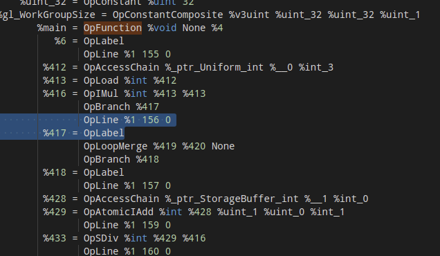 `Unsupported instruction Line at Function` for shader compiled with ...