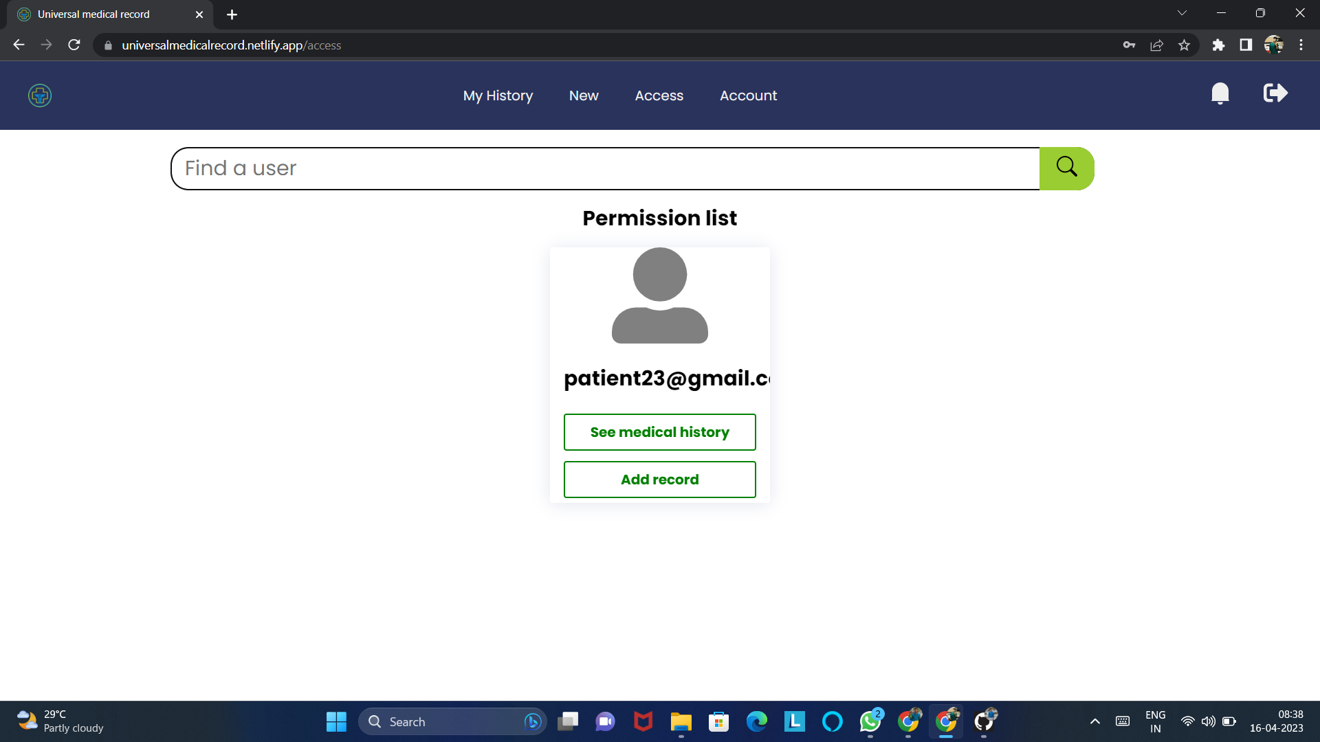 GitHub - sarasverma/Universal-medical-record