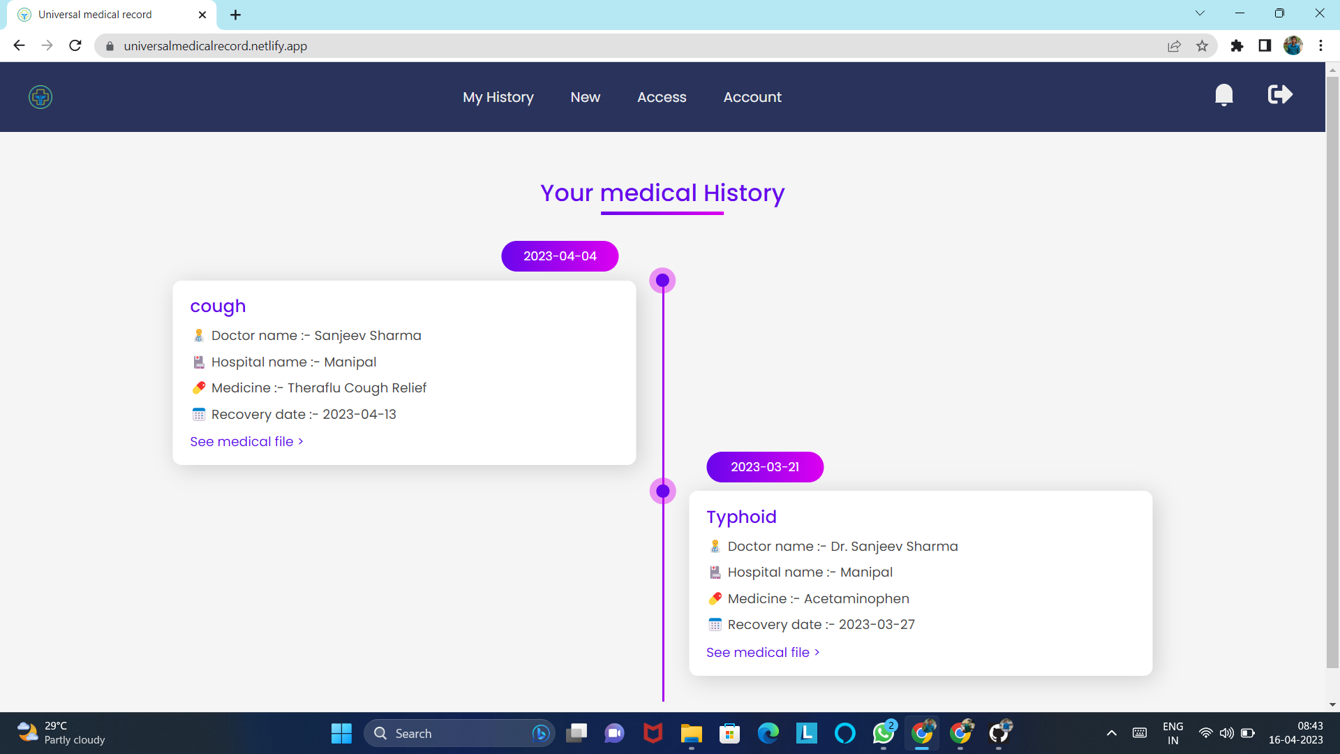 GitHub - sarasverma/Universal-medical-record