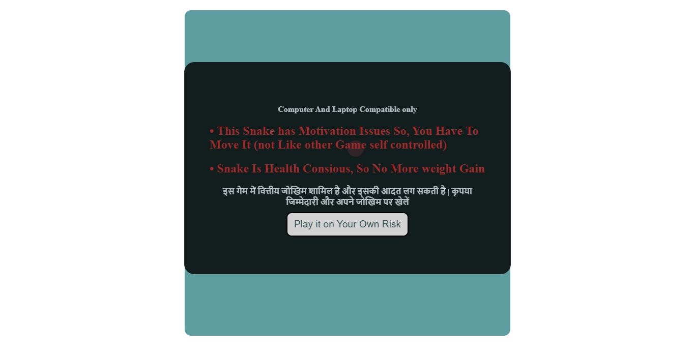 GitHub - Milan-98/Snake-Game: Snake Game - A classic game of Snake built using HTML, TailwindCss ...