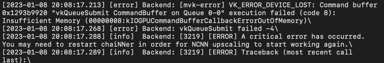 NCNN Upscaling Fails To Work On M1 Macs (a temporary solution) · Issue #1463 · chaiNNer-org ...