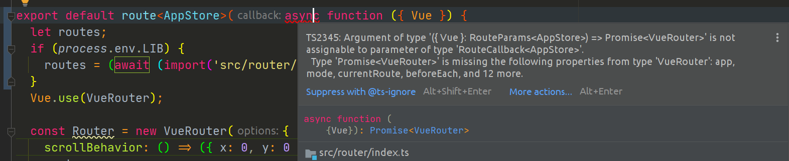 Typescript: async support for RouteCallback and StoreCallback helpers · Issue #7572 ...