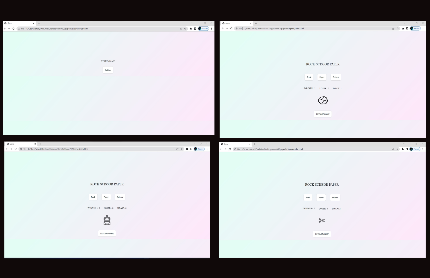 Stone, paper & scissor game (issue #52) by ashadmuneer · Pull Request #131 · TusharKesarwani ...