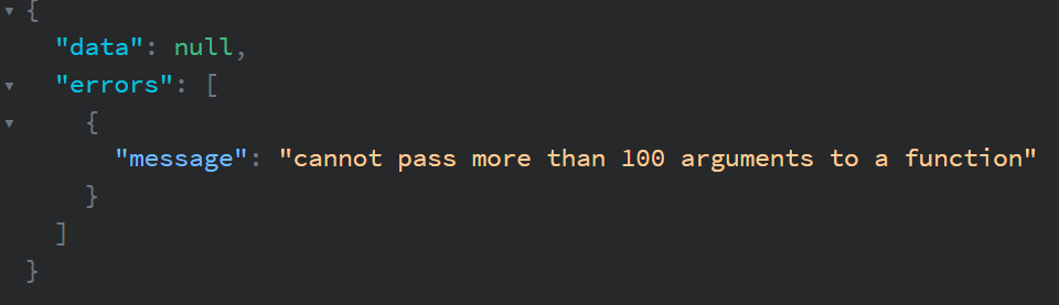 Graphql Cannot Pass More Than 100 Arguments Error · Issue 17332 · Supabasesupabase · Github