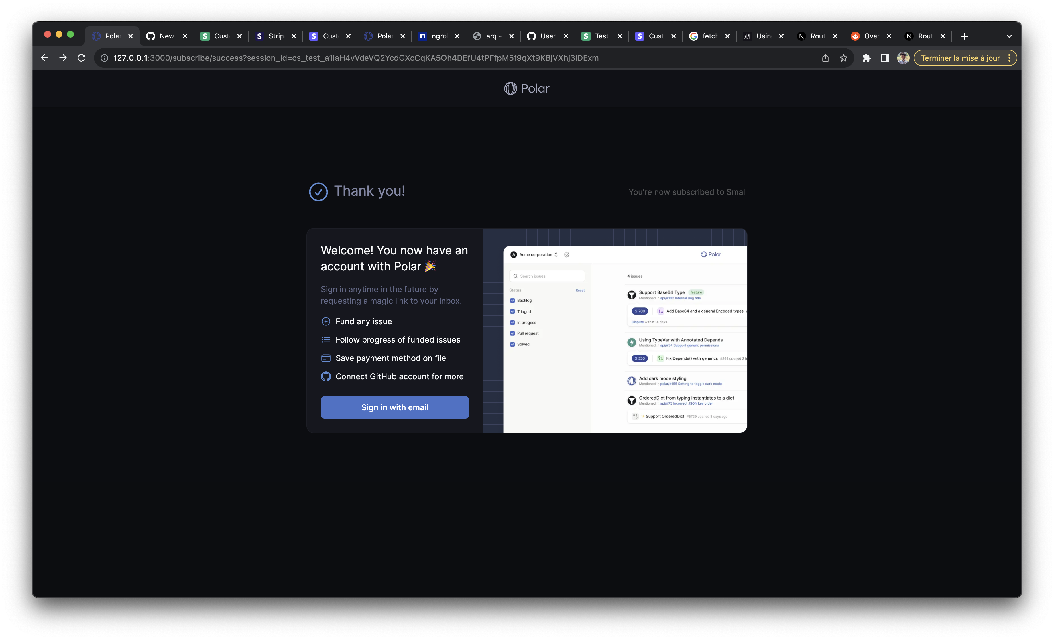 Subscriptions success page design and copy · Issue #1480 · polarsource/polar · GitHub