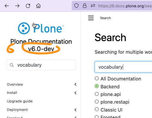 Label should read "Plone 6 Documentation" or similar without "dev" · Issue #1382 · plone ...