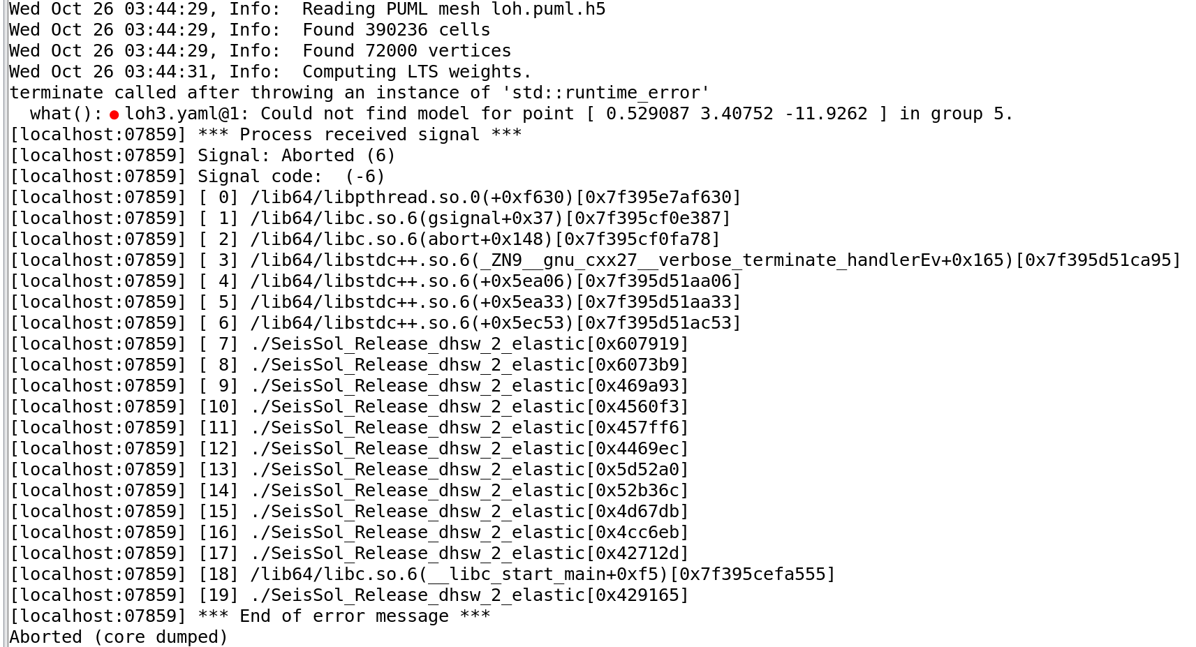 Could not find model for point [ 0.529087 3.40752 -11.9262 ] in group 5 ...