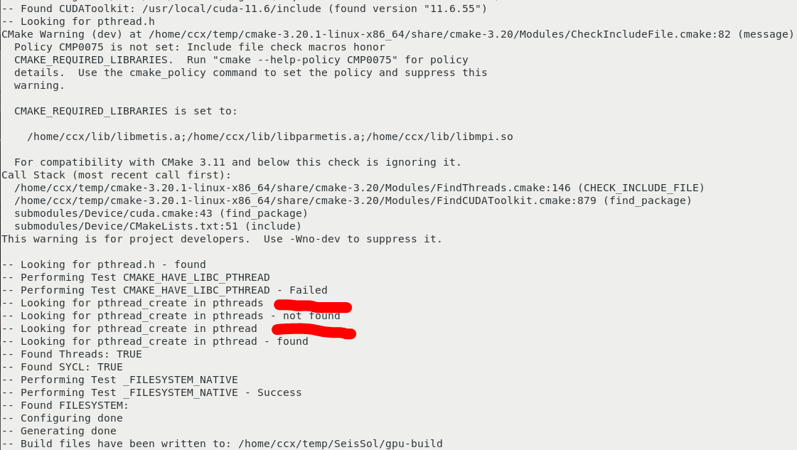 Performing Test Cmake Have Libc Pthread Failed Looking For Pthread Create In Pthreads