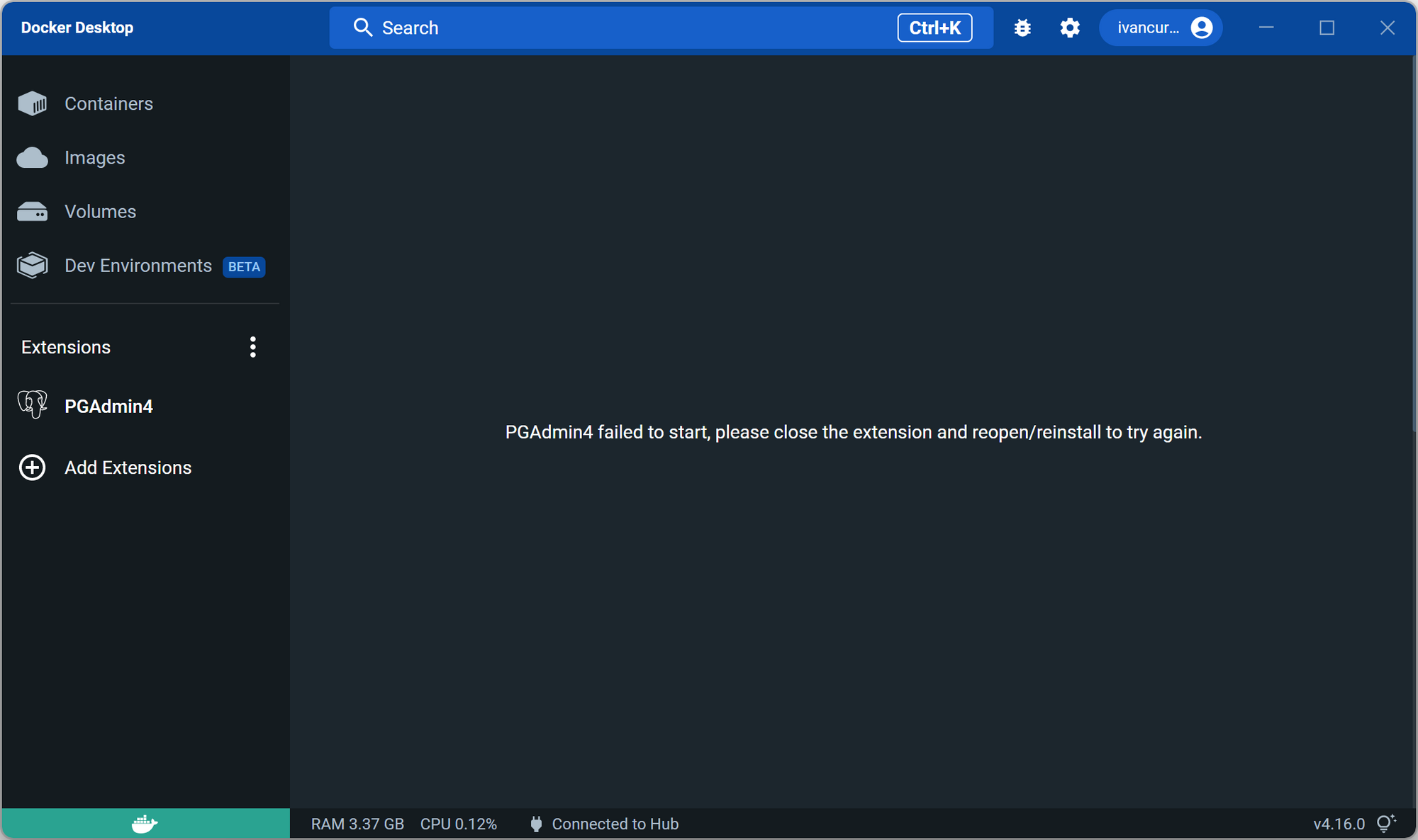 Pgadmin4 Failed To Start On Windows · Issue 6 · Marcelo Ochoa Pgadmin4 Docker Extension · Github