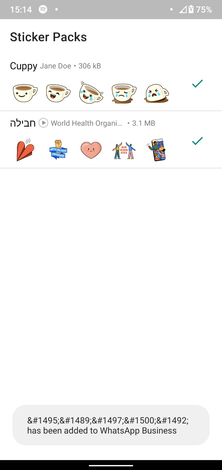 [Android] Toast message after package adding, is wrong encoding · Issue ...