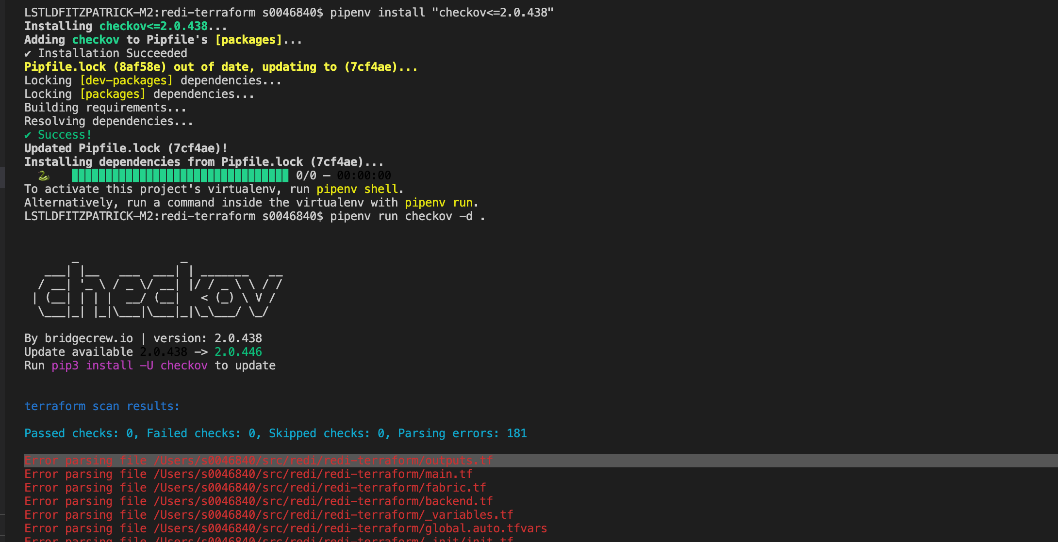 Since 2.0.438, Error parsing all files · Issue #1663 · bridgecrewio/checkov · GitHub