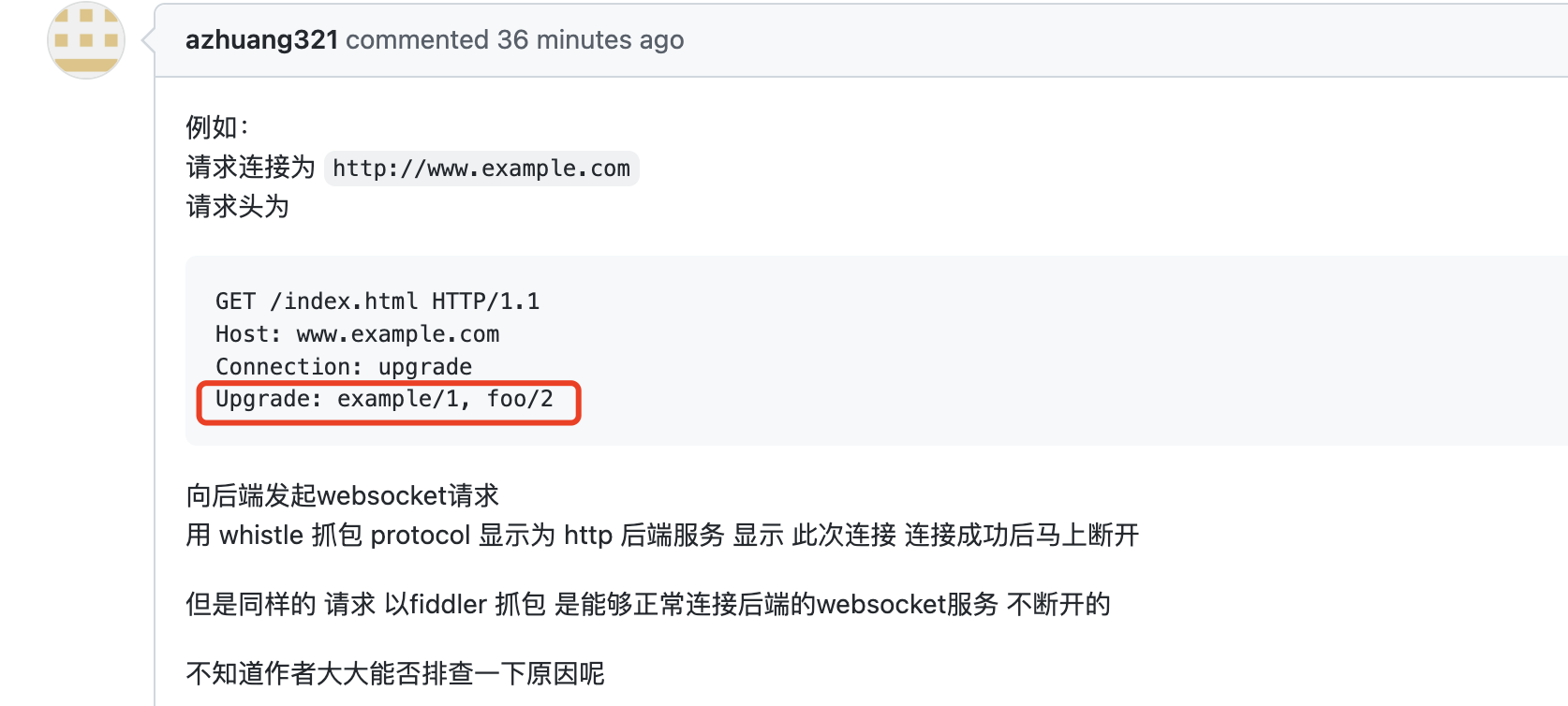 当安卓客户端 以protocol 协议为 http时，向后端 发起 websocket 请求，出现问题 · Issue #736 · avwo/whistle · GitHub