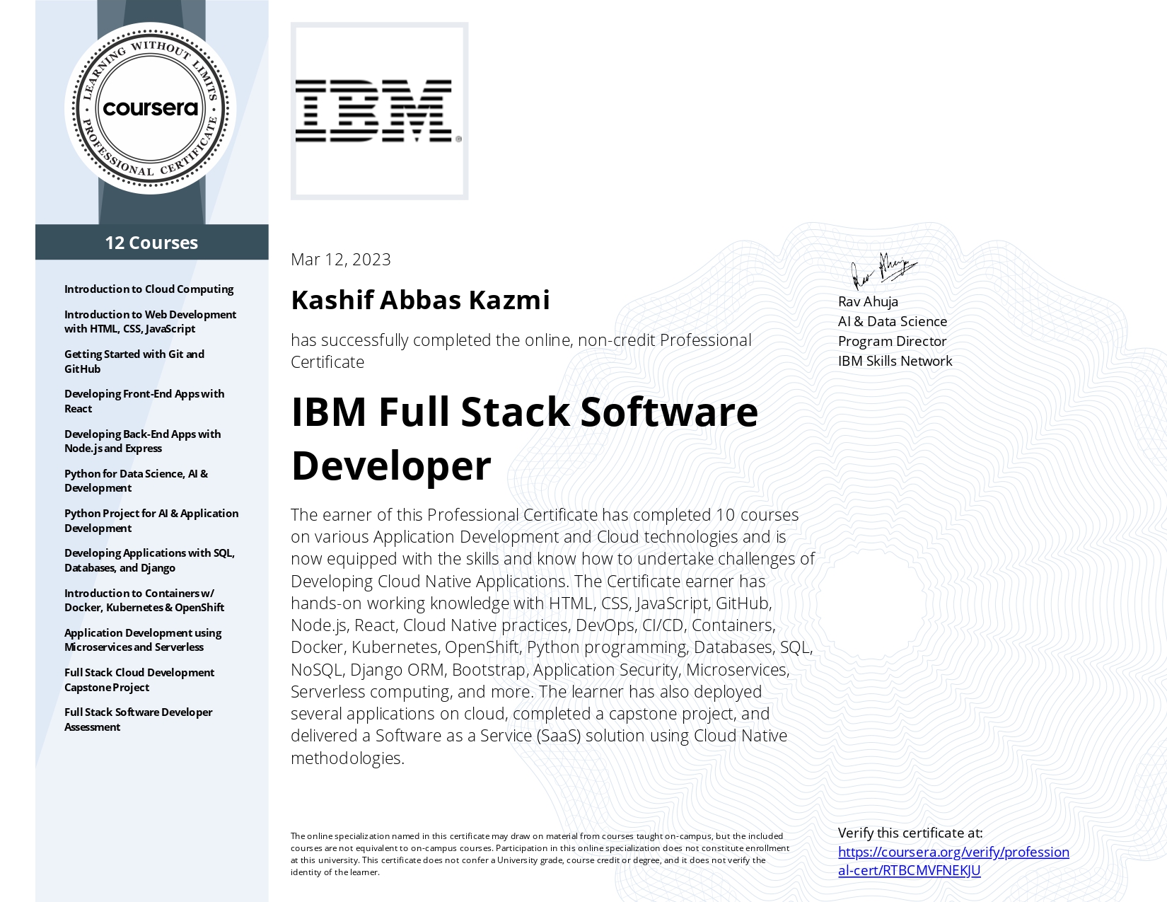 GitHub KaShiekzmi Coursera IBM Full Stack Software Developer 