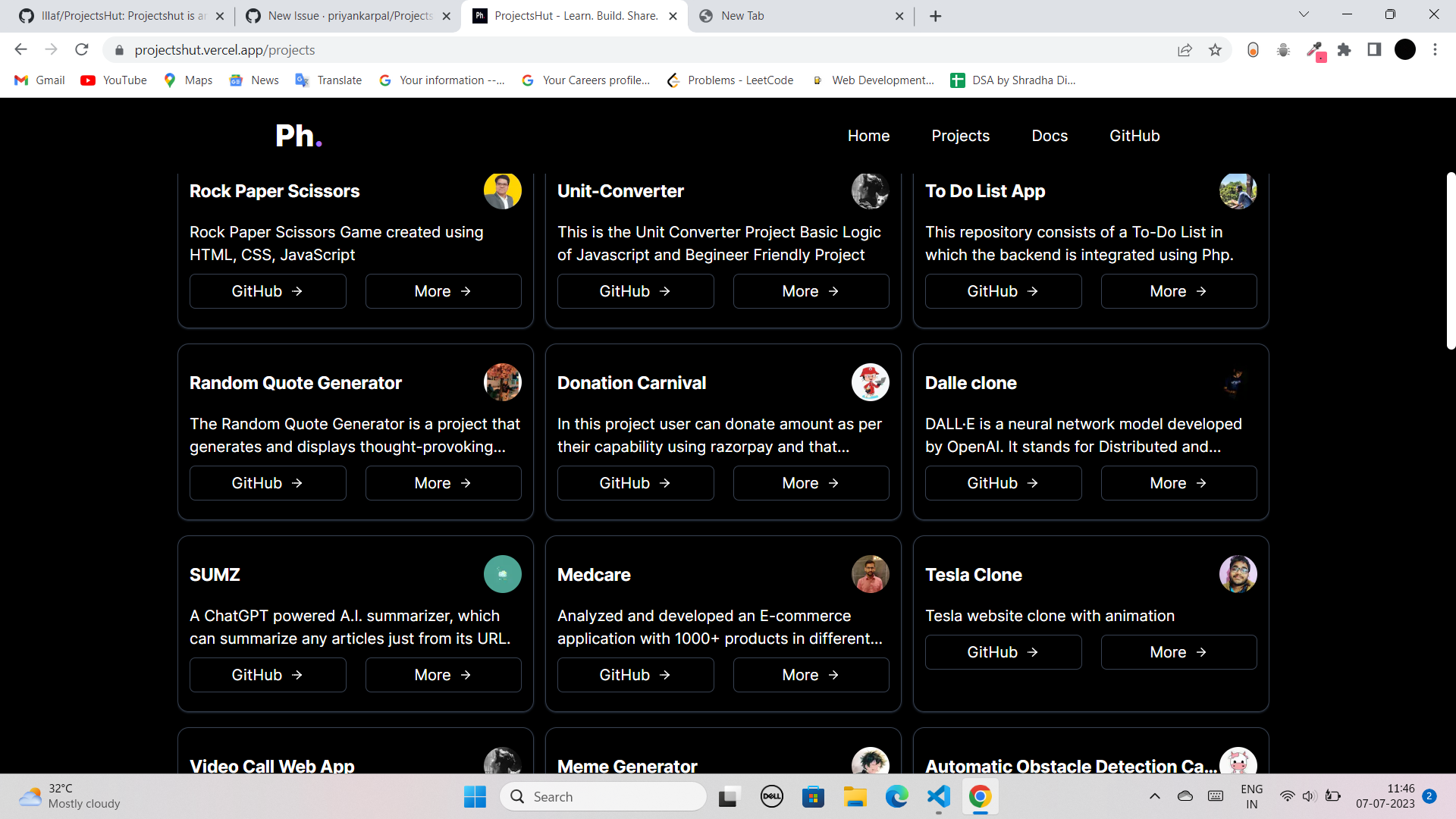 feat:Adding hover effect in the projects section. · Issue #1611 · priyankarpal/ProjectsHut · GitHub