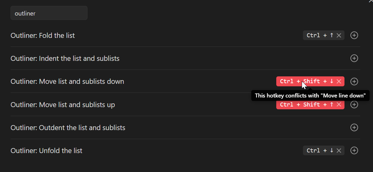 Ctrl+Shift+Up no longer works to move item up · Issue #398 · vslinko/obsidian-outliner · GitHub
