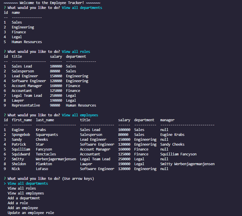 GitHub - n-lofaso/Employee-Tracker