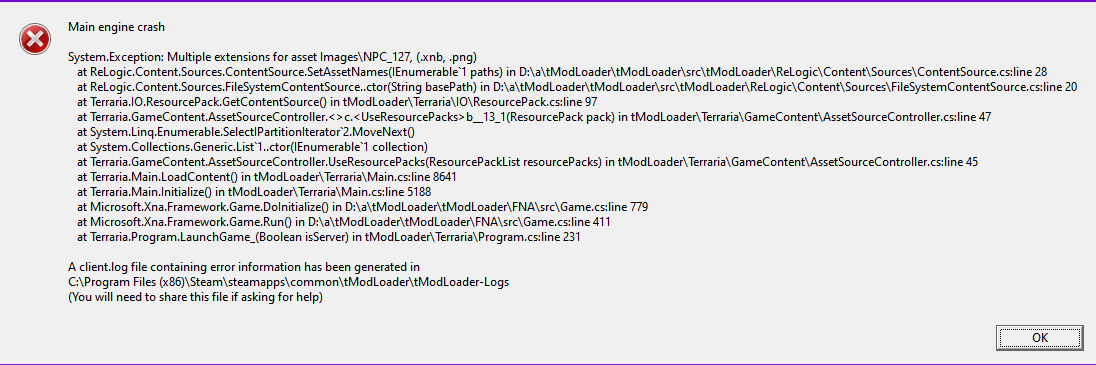 Tmodloader V2022 8 54 6 Fatal Error · Issue 2988 · Tmodloader Tmodloader · Github