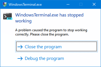 Additional instances of WT crash on exit · Issue #15410 · microsoft/terminal · GitHub