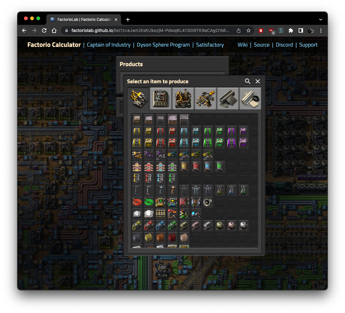 Item picker not showing all tabs · Issue #798 · factoriolab/factoriolab · GitHub