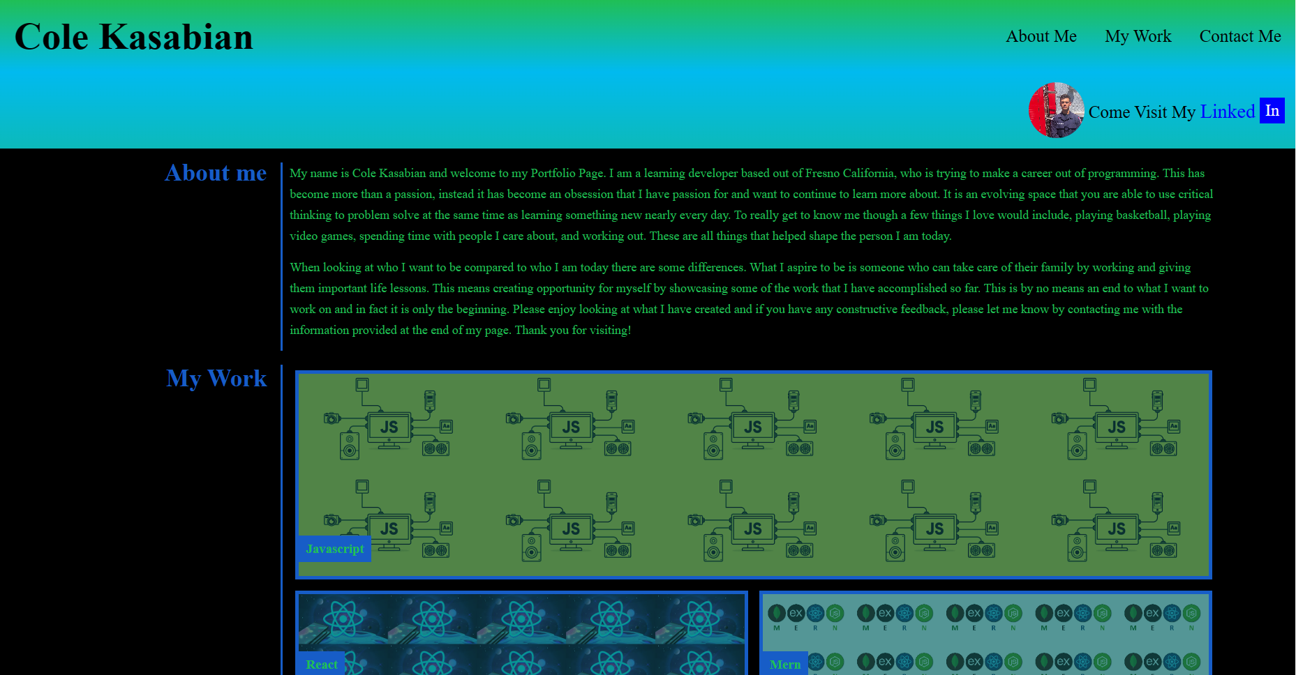 Github Colekasa Portfolio