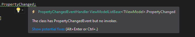 INPC007 should not warn when INPC EventArgs are being cached · Issue #112 · DotNetAnalyzers ...