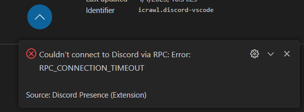 RPC error · Issue #1874 · iCrawl/discord-vscode · GitHub