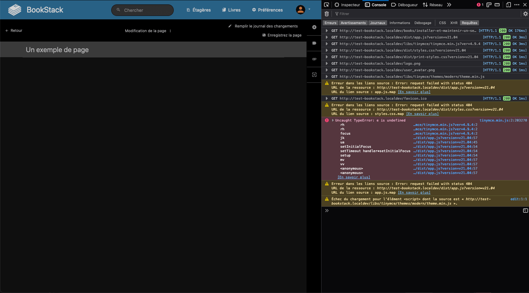 tinymce error in console log · Issue #2461 · BookStackApp/BookStack · GitHub