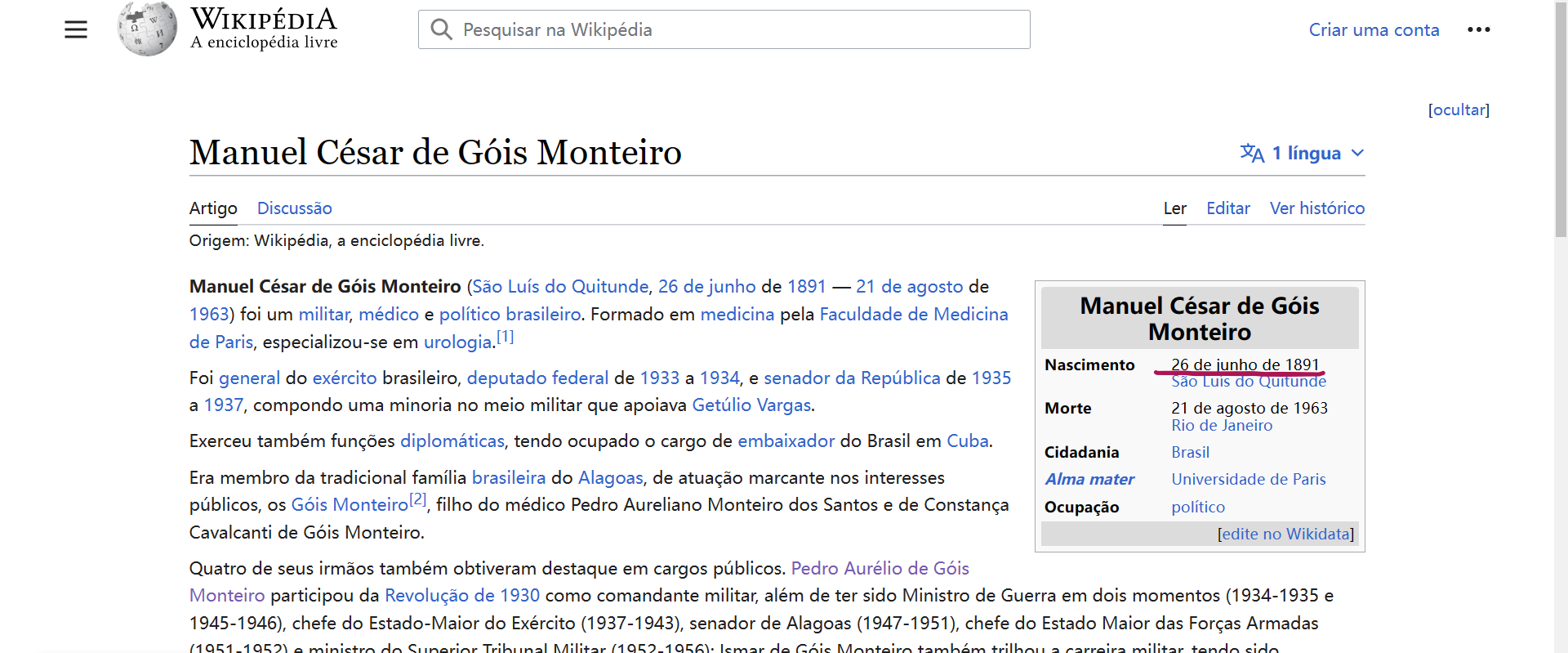Brasil desc text error - Manuel César de Góis Monteiro being mixed with his brother, Pedro ...