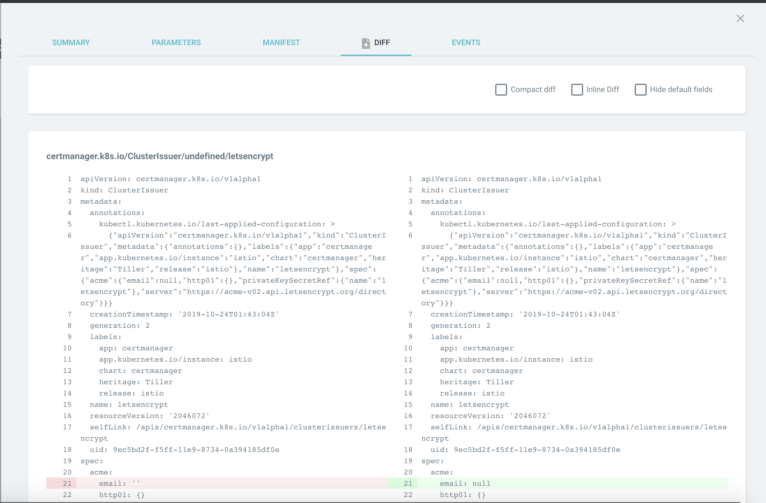 diff customization for cert-manager doesn't work · Issue #2586 · argoproj/argo-cd · GitHub