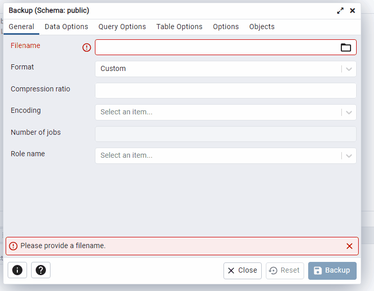 Can not select Objects during backup · Issue #6799 · pgadmin-org/pgadmin4 · GitHub