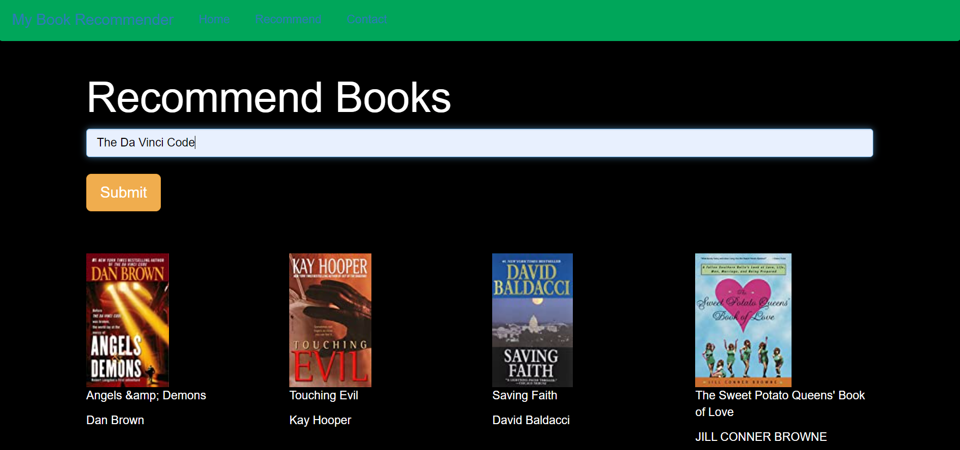 Github Ansingh0 Book Recommender System Interactive Website To Find