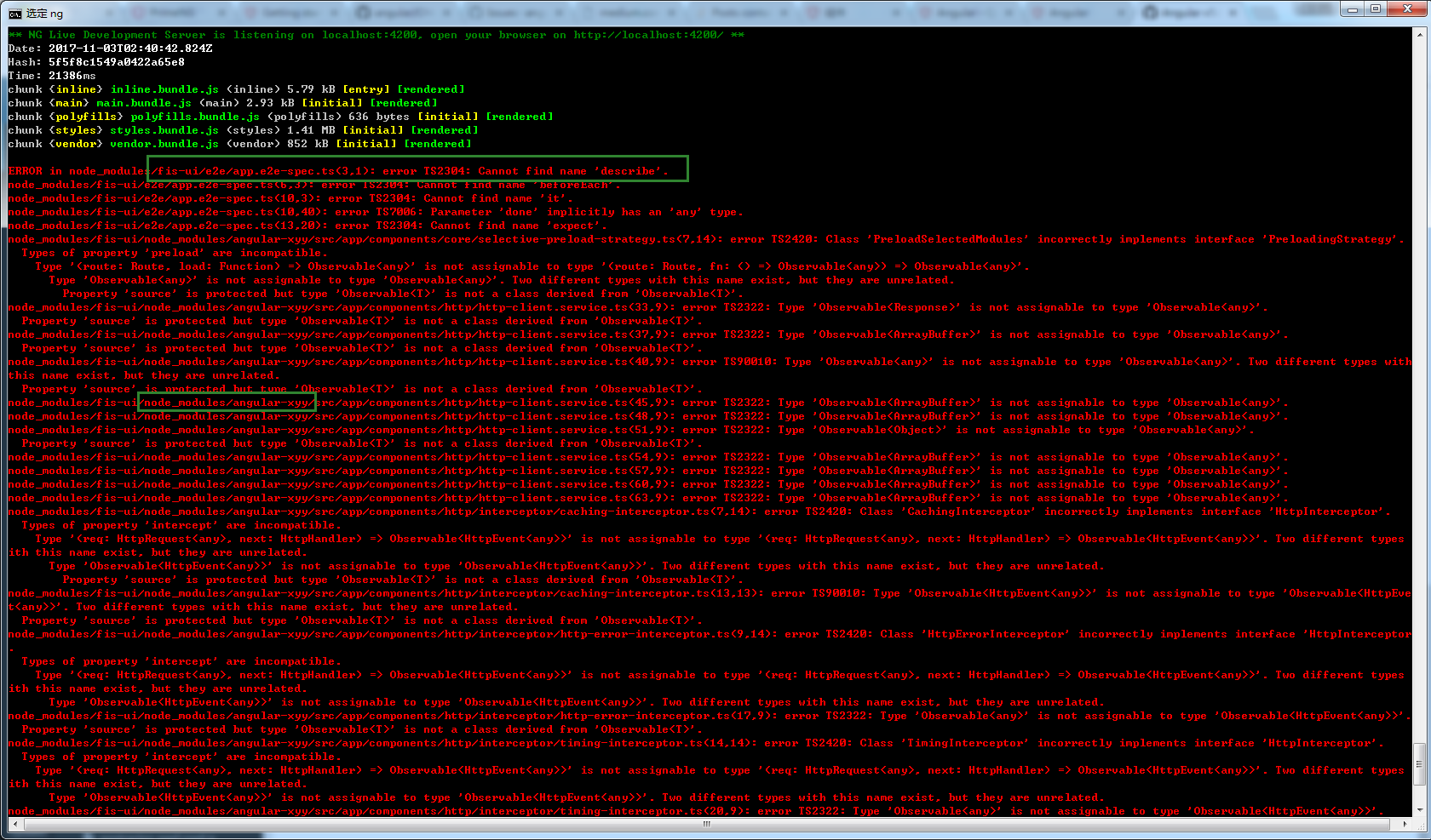 Angular V500 Is Not Part Of The Compilation Output Please Check The Other Error Messages For