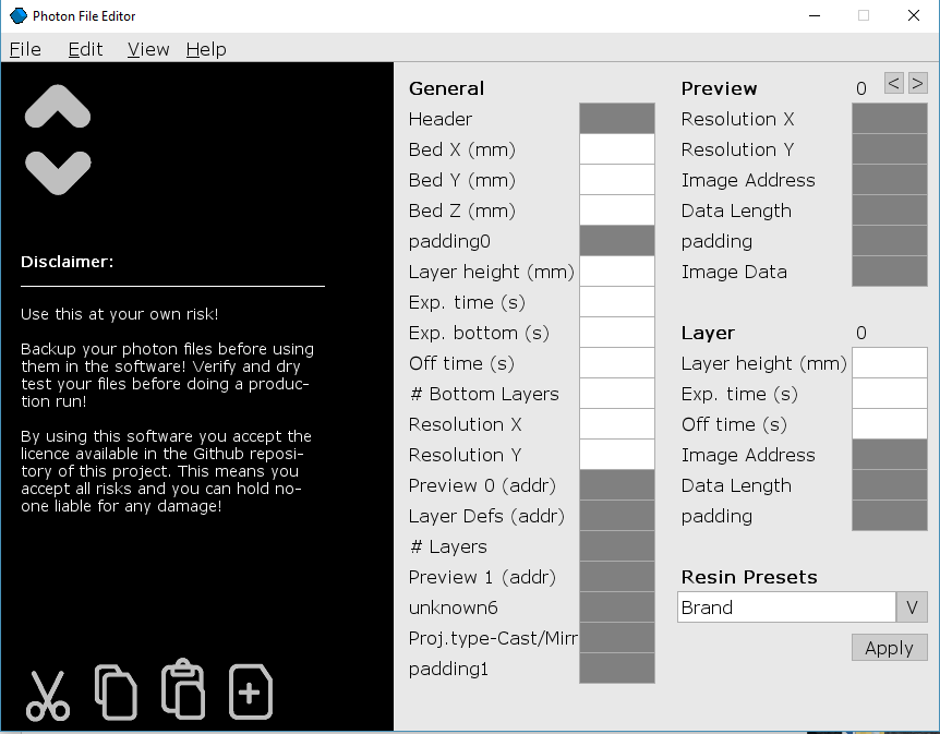 Disclaimer - Use at own risk · Issue #42 · Photonsters/PhotonFileEditor · GitHub
