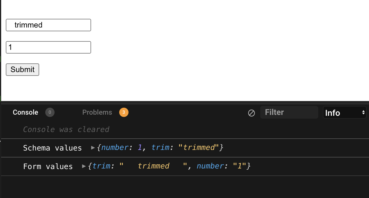 Values from `handleForm` are cast or are taken off of input and not model? · Issue #4000 ...