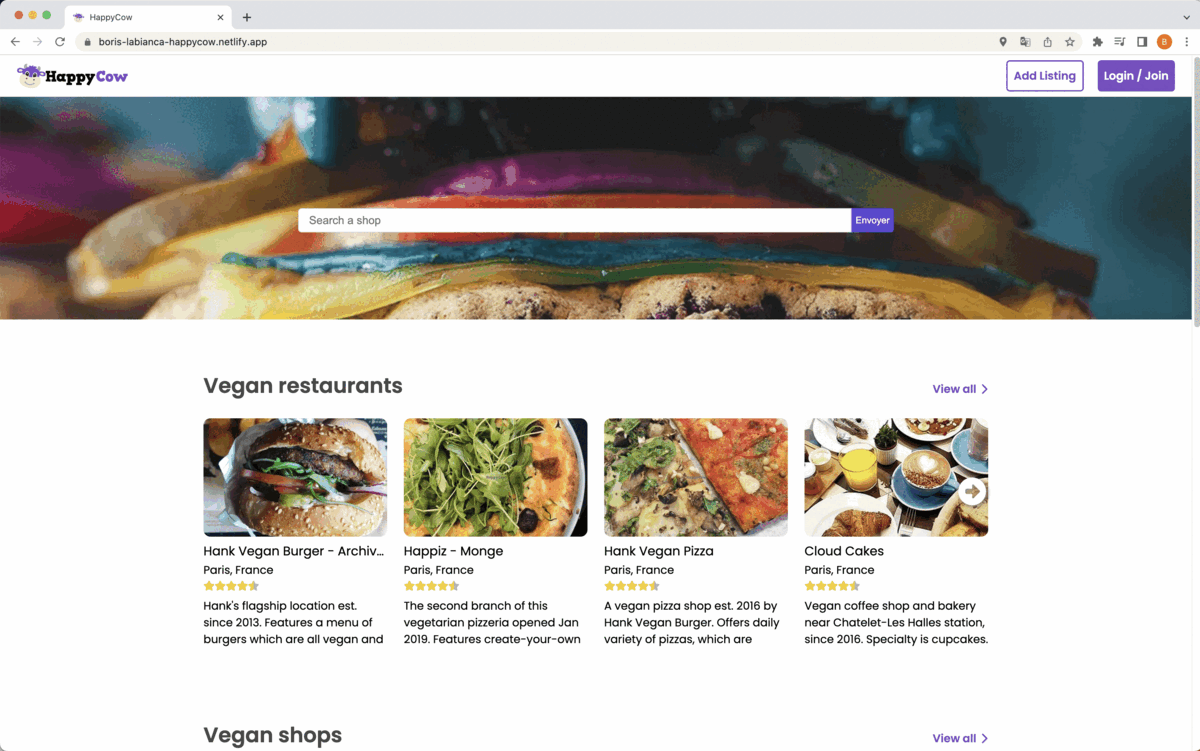 GitHub - BorisLabianca/happycow-web