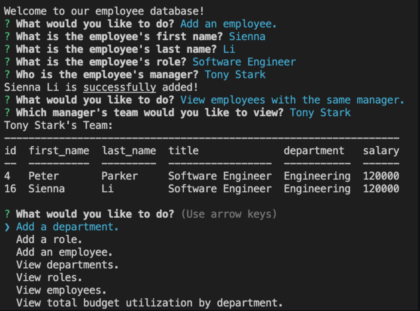 GitHub - DominiqueGarrett/employee-tracker: Module 12 Challenge Assignment: SQL Challenge ...