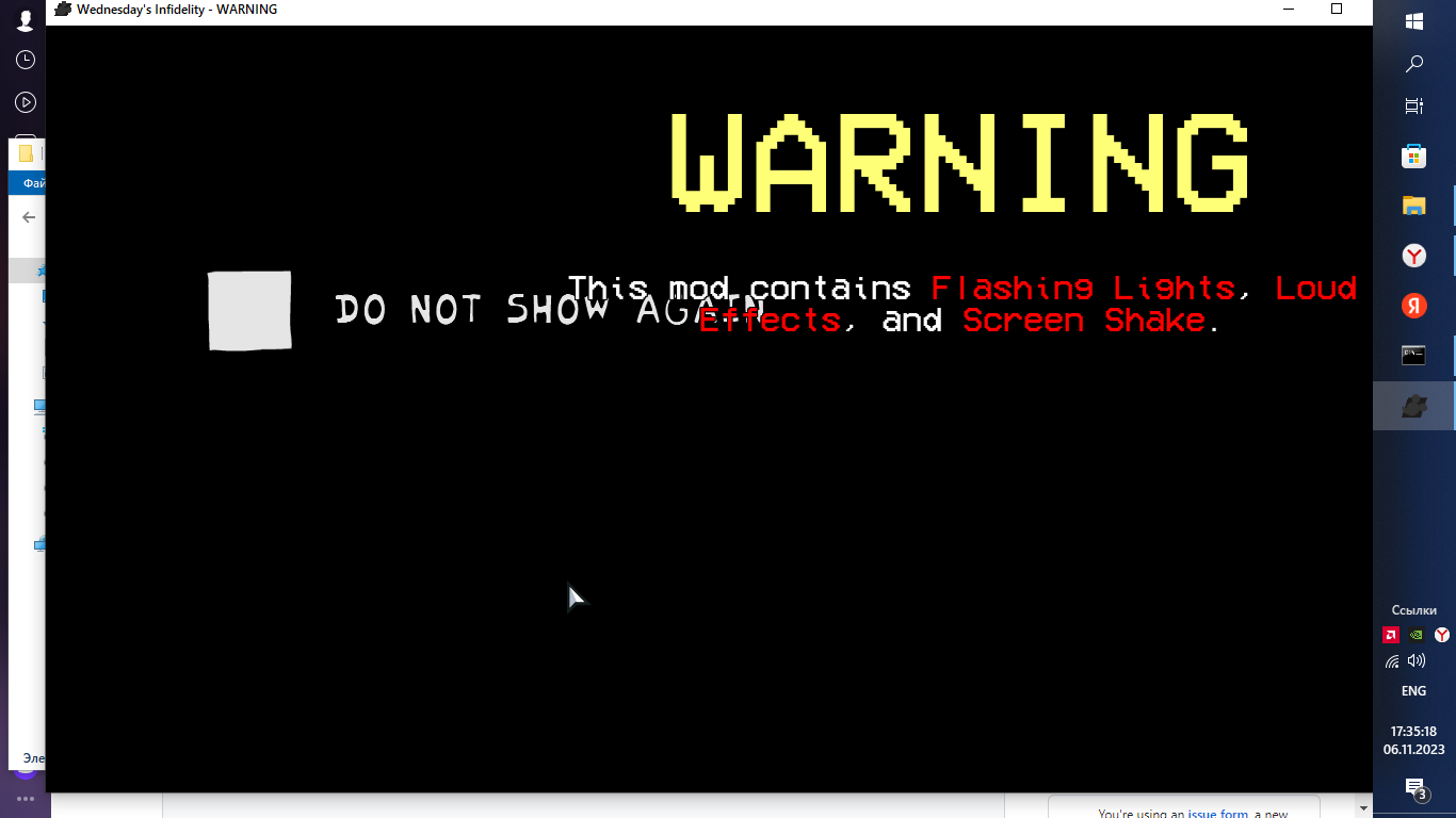 Psych Engine v0.5.2 Game is crashing on warning screen (Mod:Wednesday Infidelity v2) · Issue ...
