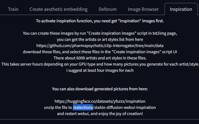 [Bug]: Inspiration Not Showing Up in UI · Issue #4375 · AUTOMATIC1111 ...