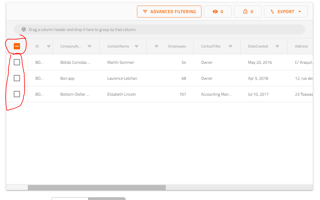 Row selectors headers are not updated correct when filter with Advanced Filter · Issue #6260 ...