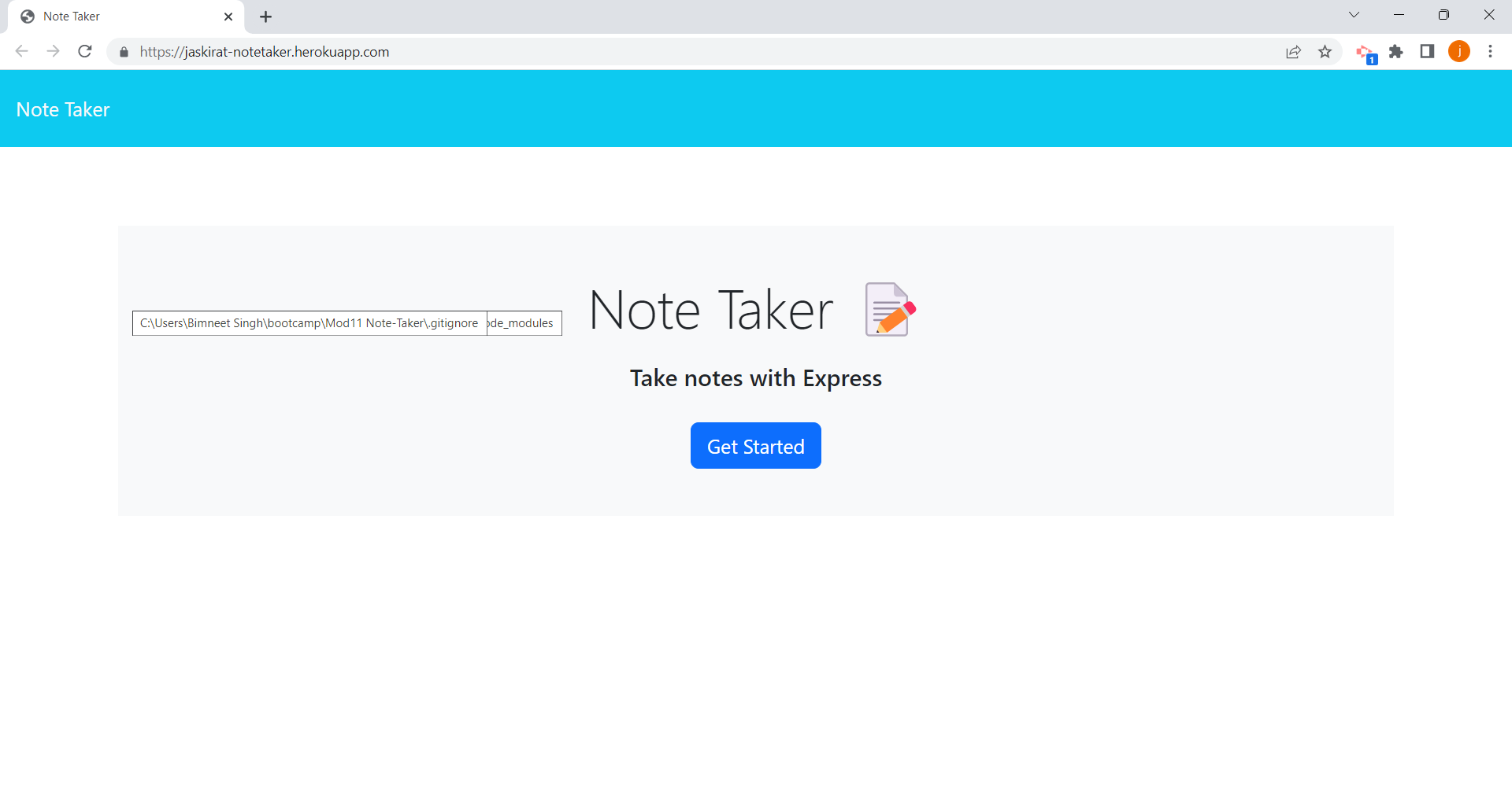 GitHub - JASKIRAT29/Note-Taker