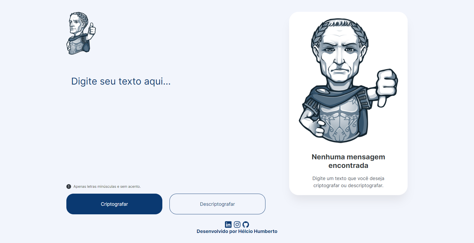 GitHub - helciohumberto/caesar-cipher: Decodificador de texto