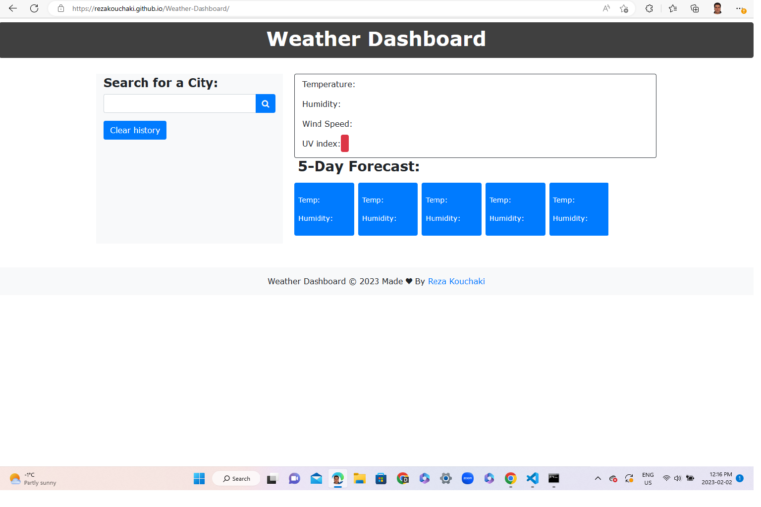 GitHub - rezakouchaki/Weather-Dashboard