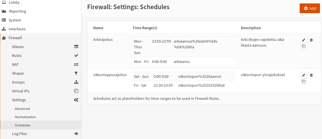 firewall schedules has incorrect character encoding (utf-8) · Issue #3843 · opnsense/core · GitHub