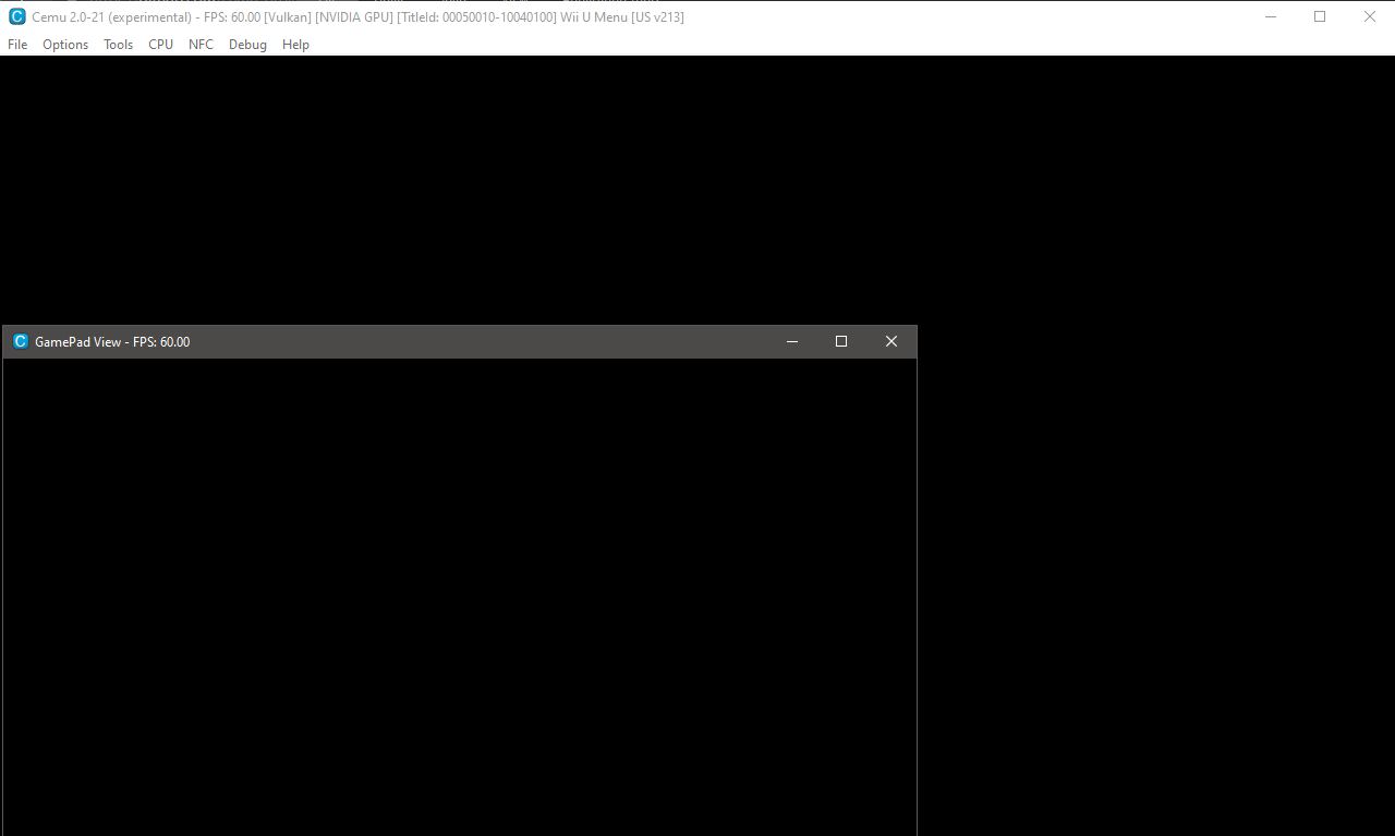 Wii U menu black screen · Issue #575 · cemu-project/Cemu · GitHub