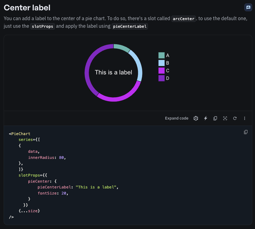 [ charts ] - pie center slot to display text in the middle of a pie chart · Issue #10222 · mui ...