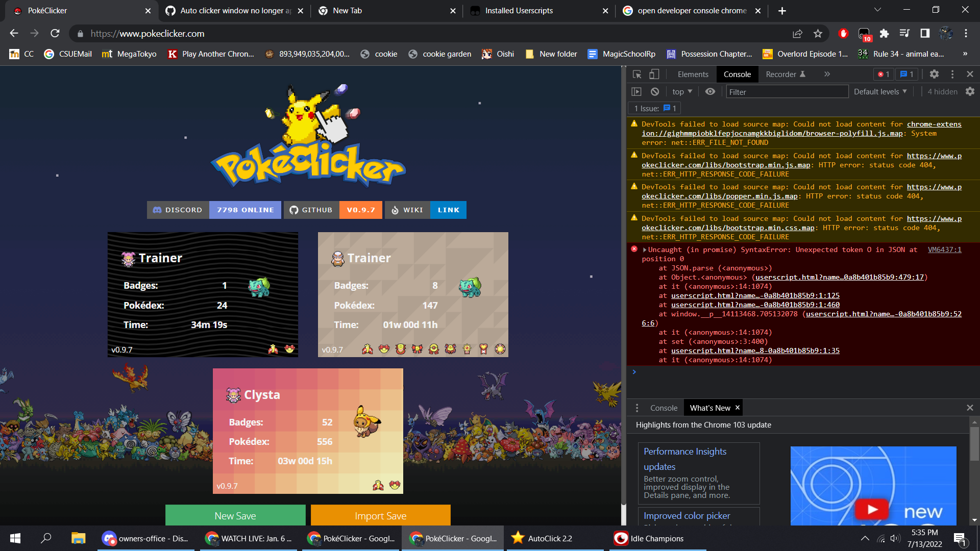 Auto clicker window no longer appearing · Issue #174 · Ephenia/Pokeclicker-Scripts · GitHub