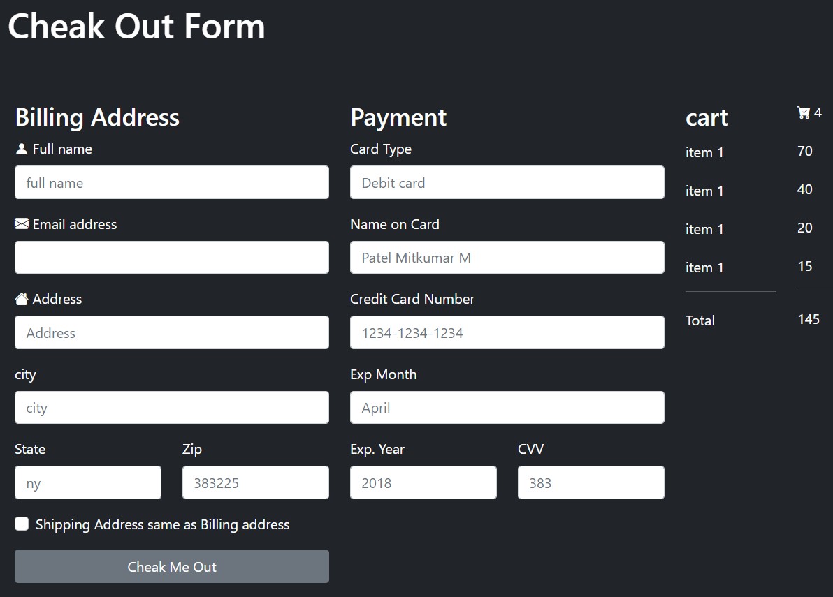 GitHub - mitpatel9/Cheak-out-form