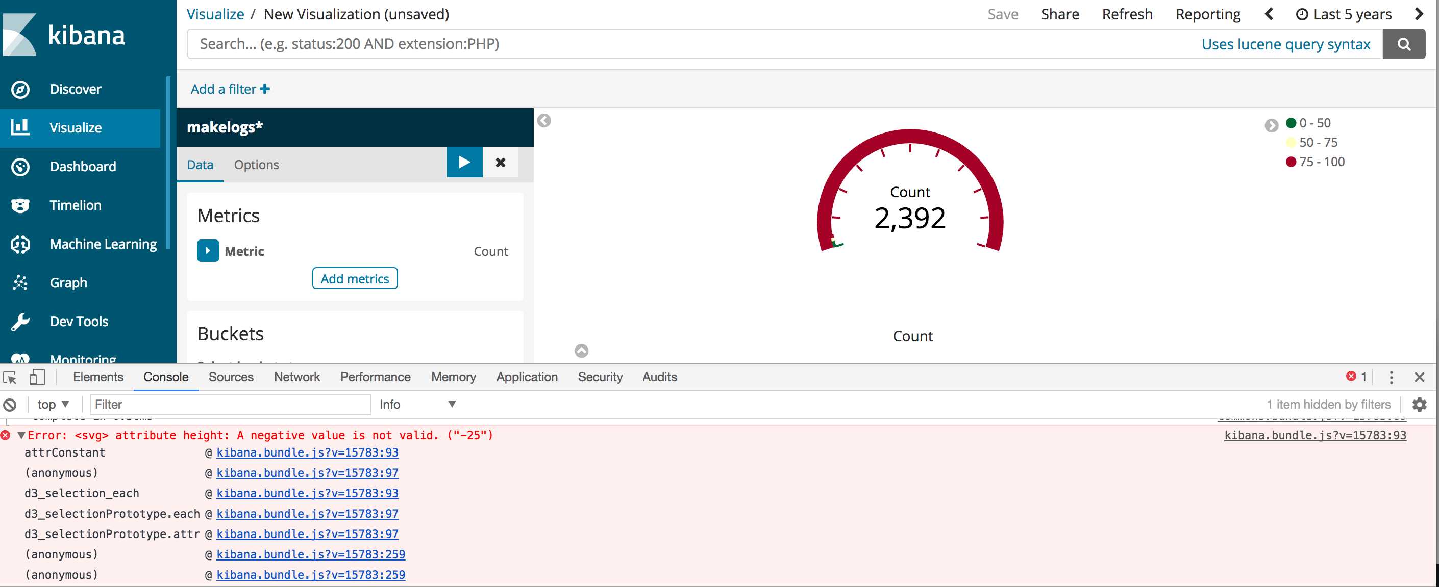 A Negative Value Is Not Valid Error In Console When I Expand Gauge Viz In Dashboard · Issue