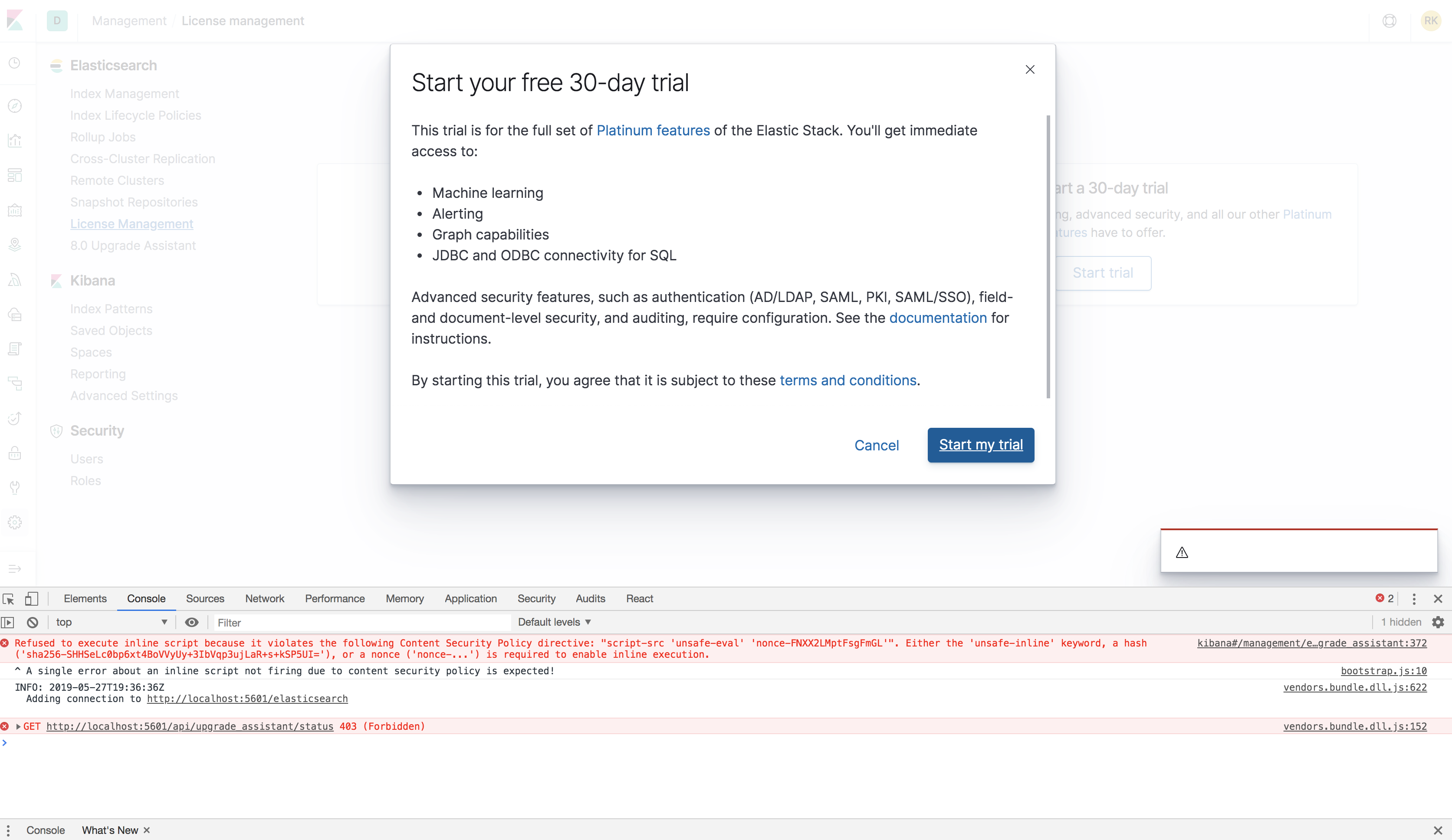User with limited permissions when tries to change the license, gets a ...