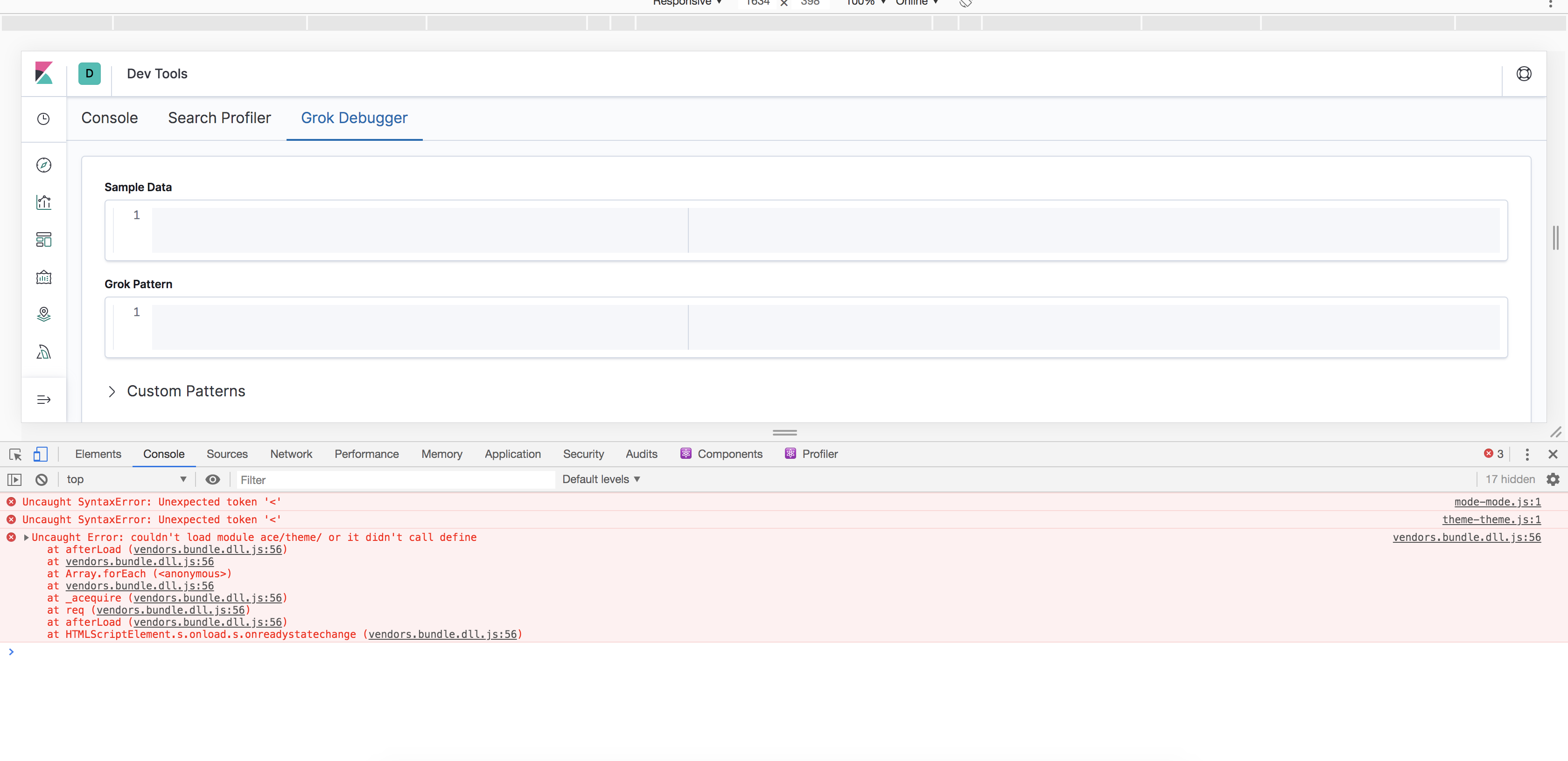 Console App - Grok debugger- error on the console as soon as you click on it . · Issue #49090 ...